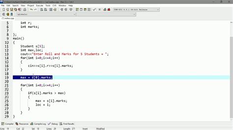 Lecture 13 Find Maximum Element From Array Of Structure C