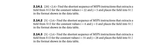 Solved 2141 20 Find The Shortest Sequence Of Mips
