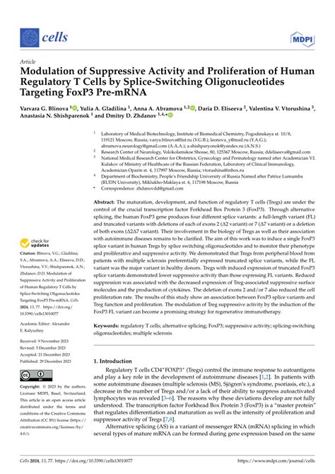 Pdf Modulation Of Suppressive Activity And Proliferation Of Human