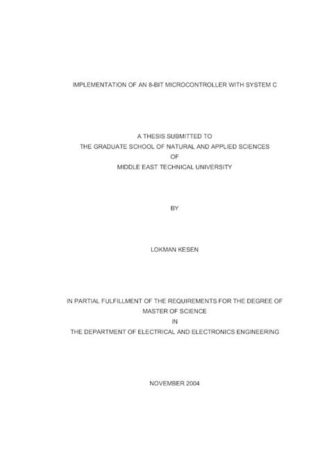 pdf implementation of an 8 bit microcontroller with system c · pdf