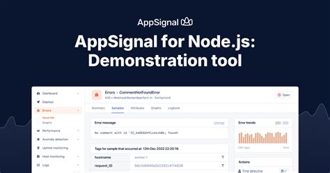 appsignal for node js demonstration tool appsignal documentation