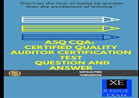 Ppt Pdf Book Asq Cqa Certified Quality Auditor Certification Test Question And An