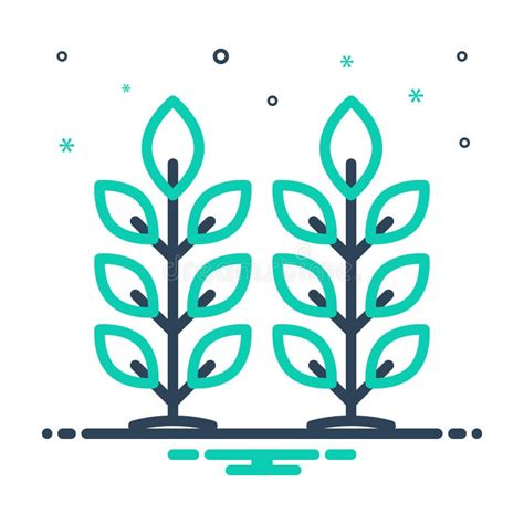 Mix Icon For Vegetation Plants And Flora Stock Vector Illustration