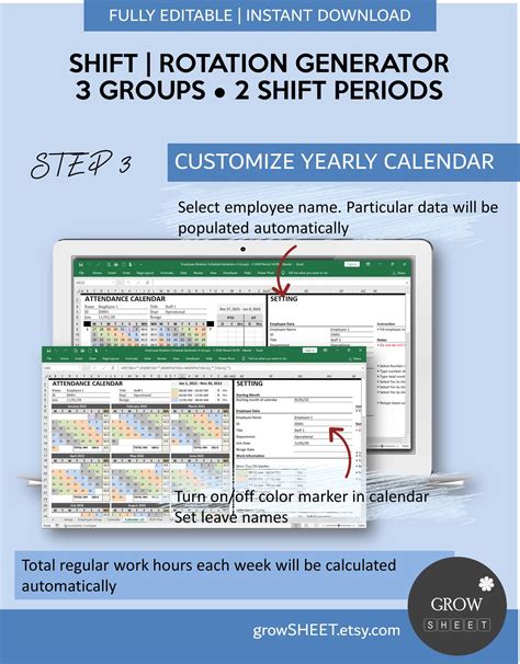 Employee Work Shift Rotating Schedule Generator Hourly Work Rotation Schedule Template