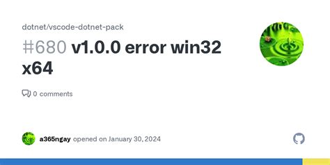V100 Error Win32 X64 · Issue 680 · Dotnetvscode Dotnet Pack · Github