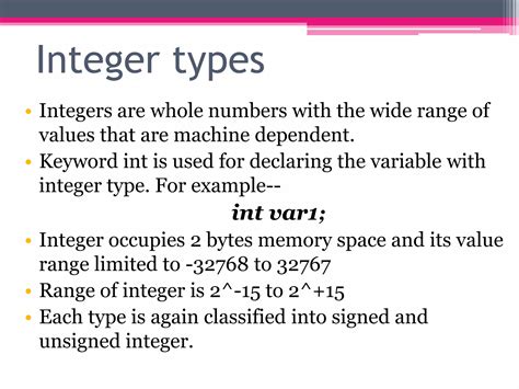 Data Types In C Programming Pptx