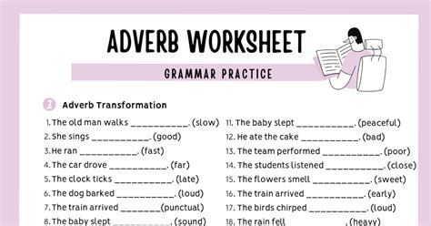 Adverbs Worksheet Adverbs Exercises • 7esl