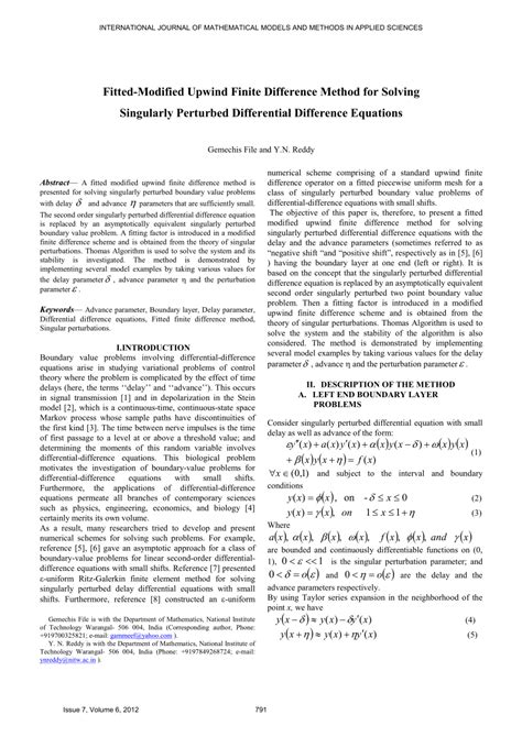 Pdf Fitted Modified Upwind Finite Difference Method For Solving Singularly Perturbed