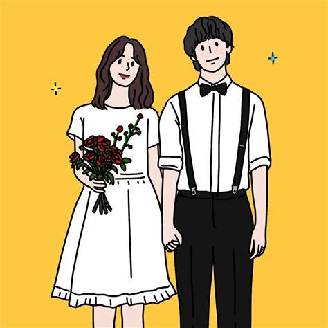 웨딩사진 라인드로잉33 일러스트 포트폴리오 크몽