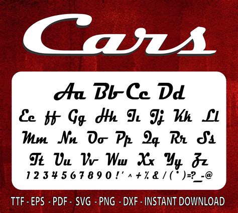 Cars Font Cars Emblem Svg Cars Logo Svg Cars Svg Cars Font Svg Cars