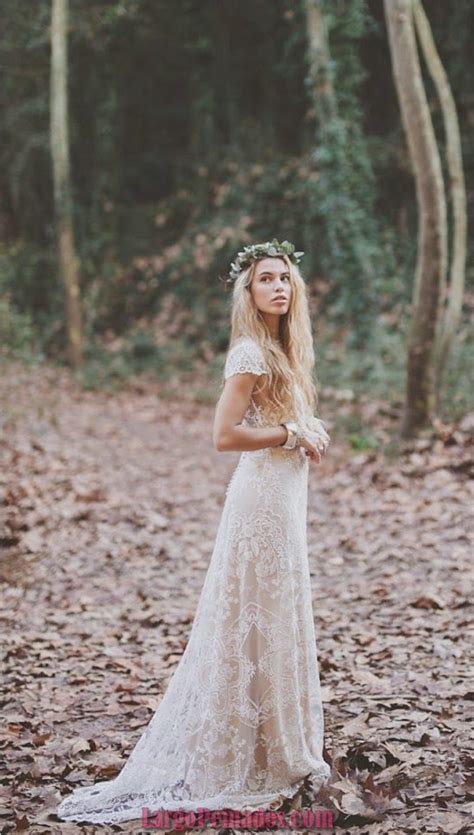 30 Románticos Vestidos De Novia Bohemios Para Tu Gran Día Largo Peinados