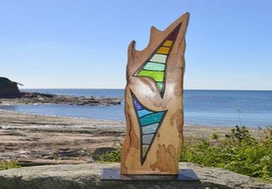 Stained Glass And Wood Art Sculpture Leaded Glass Stained Glass