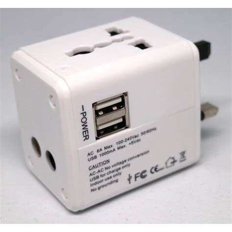 Travel Adapter With Usb สีขาว Output 5v 1a สามารถออกใบกำกับภาษีได้ สินค้ารวมภาษีมูลค่าเพิ่มแล้ว