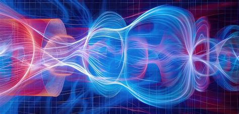 Premium Photo Abstract Energy Flow Waves On Grid Background