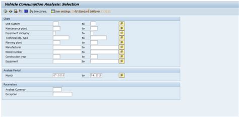 MCIZ SAP Tcode PMIS Vehicle Consumption Analysis