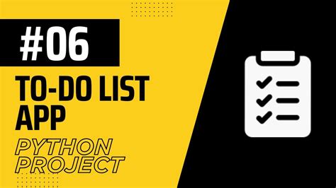 To Do List Application Python Beginners Projects To Do List Application Projects Youtube