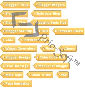 Stylish Blogger Labels Widget With Stylish Cool Effects Prio Soft