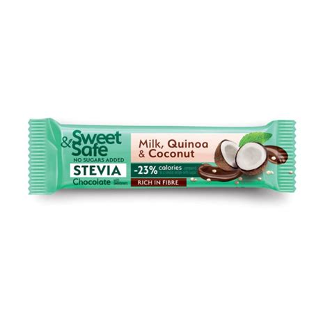 Ciocolata Lapte Cocosandquinoa Indulcitor Stevie 25gr Sweetandsafe Sly Nutritia