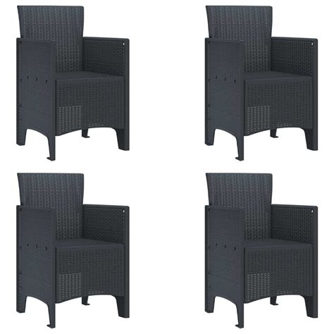 Chaise De 4 Pcs Anthracite 53 X 49 X 85 Cm Pp Leroy Merlin