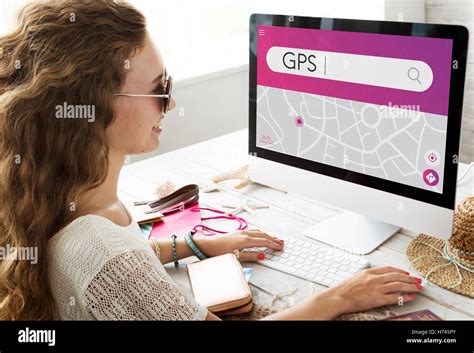 GPS Navigation Map Destination Concept Stock Photo Alamy