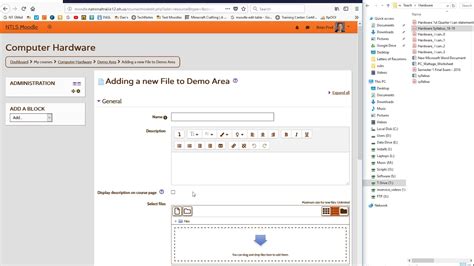 Adding A File Into Moodle Youtube