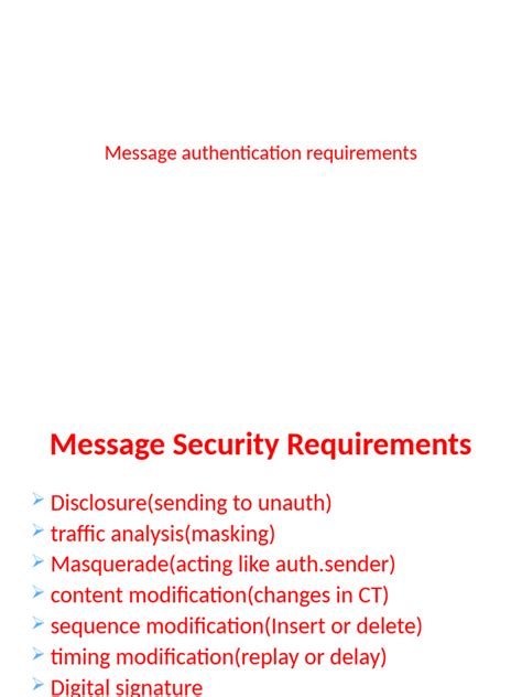 message authentication requirements 1 pdf algorithms security