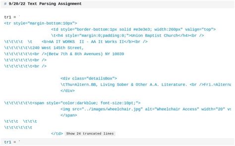 92022 Text Parsing Assignment Stephanie Dang Observable