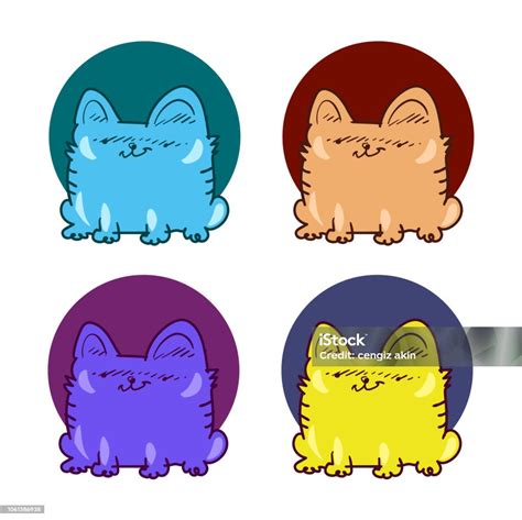 고양이 낙서 쿼드 색상 유사 만화 스타일 벡터 일러스트 레이 션 귀여운에 대한 스톡 벡터 아트 및 기타 이미지 귀여운 드로잉 만화 Istock