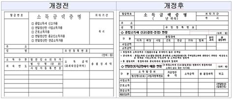 5종→1종 소득금액증명 서식 개정 네이버 블로그