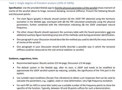 Task 1 Single Degree Of Freedom Analysis 20 Of