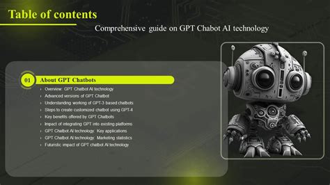 Comprehensive Guide On Gpt Chabot Ai Technology Table Of Contents