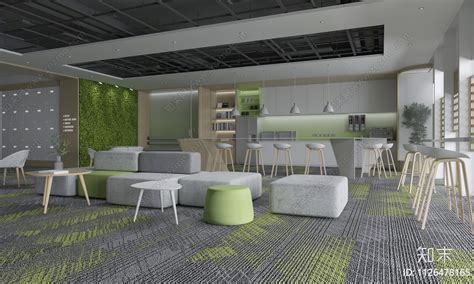 现代办公室茶水间3d模型下载【id 1126478165】 知末3d模型网