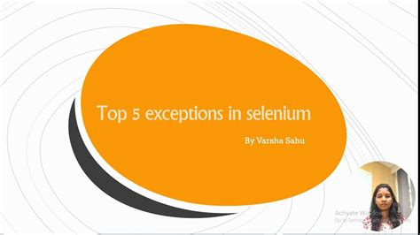 Top 5 Exceptions In Selenium Important Question For Interview Youtube