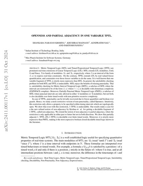 Pdf Openness And Partial Adjacency In One Variable Tptl