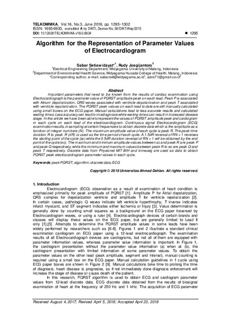 Pdf Algorithm For The Representation Of Parameter Values Of
