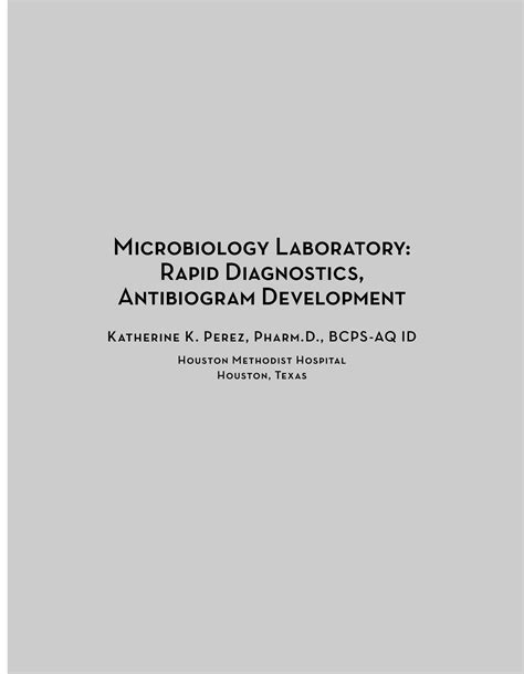 Solution Microbiology Laboratory Rapid Diagnostics Antibiogram