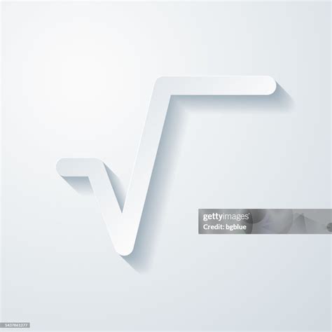 Square Root Icon With Paper Cut Effect On Blank Background High Res Vector Graphic Getty Images