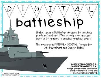 DIGITAL Coordinate Graphing Battleship TpT