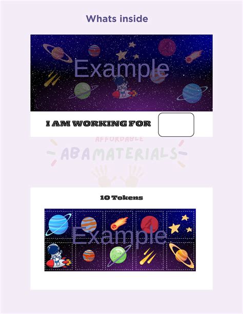 space themed token board token economy token system reward board