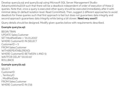 Solved Develop Querylasql And Querylbsql Using Microsoft