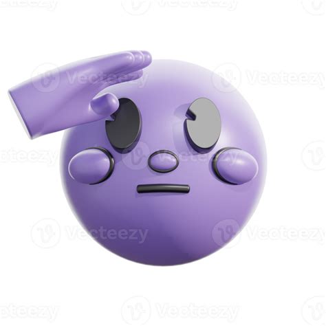 3d Retro Saluting Face Emoticon 52011225 Png