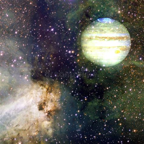Jupiter In Outer Space Elements Of This Image Furnished By Nasa Stock Illustration