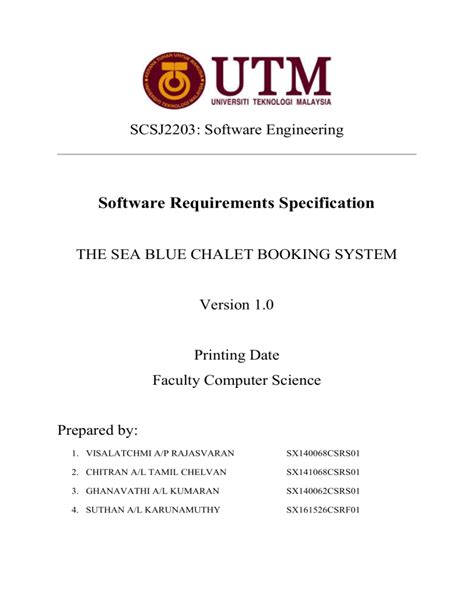 Software Requirements Specification Book