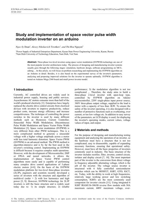 Pdf Study And Implementation Of Space Vector Pulse Width Modulation