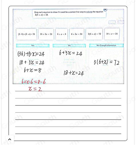 Solved Drag Each Equation To Show If It Could Be A Correct First Step To Solving The Equation 3
