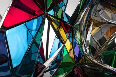 Abstract Composition With Geometric Intersecting Curved Shapes In Vibrant Colors Generative Ai