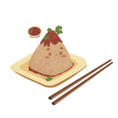 卡通手繪可愛美食粽子肉粽 美食元素 插圖 插畫素材圖案，psd和png圖片免費下載