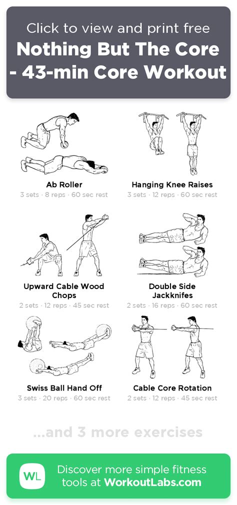 Nothing But The Core 43 Min Core Workout Click To View And Print