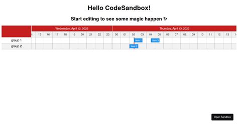 Timeline Demo Limit Days Codesandbox