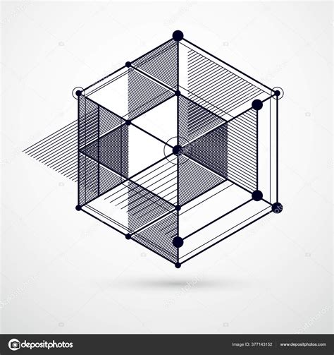 Vector Abstract Geometric Cube Pattern Black White Background Layout Cubes Stock Vector By
